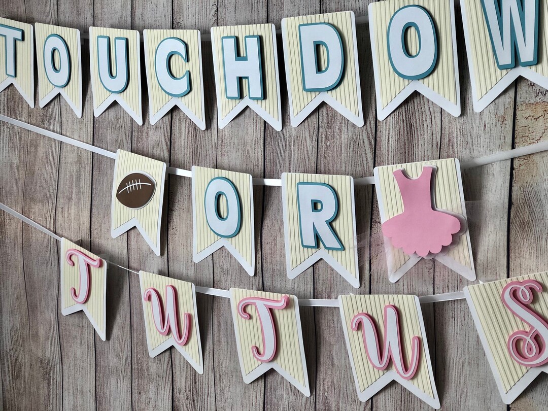 Touchdowns or Tutus, Gender Reveal, Touchdowns or Tutus Banner ...