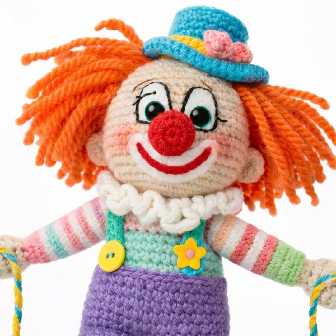 Circus Clown Amigurumi PDF Pattern | Colorful Crochet Doll With Jump ...