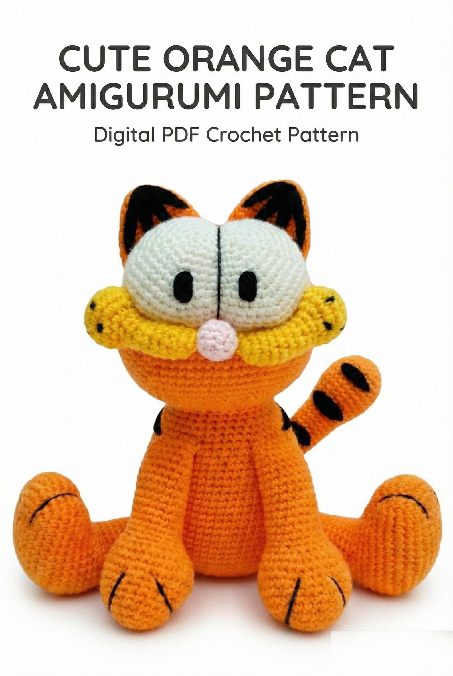 Orange Cat Amigurumi Crochet Pattern PDF – Sitting Cat Toy, Instant ...