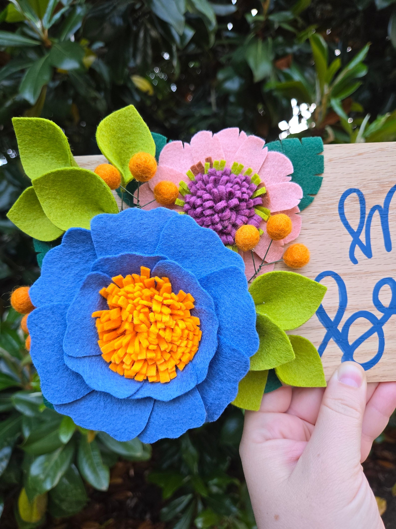 Floral Teacher Classroom Decor Personalized Felt Flower Name Sign Hand ...