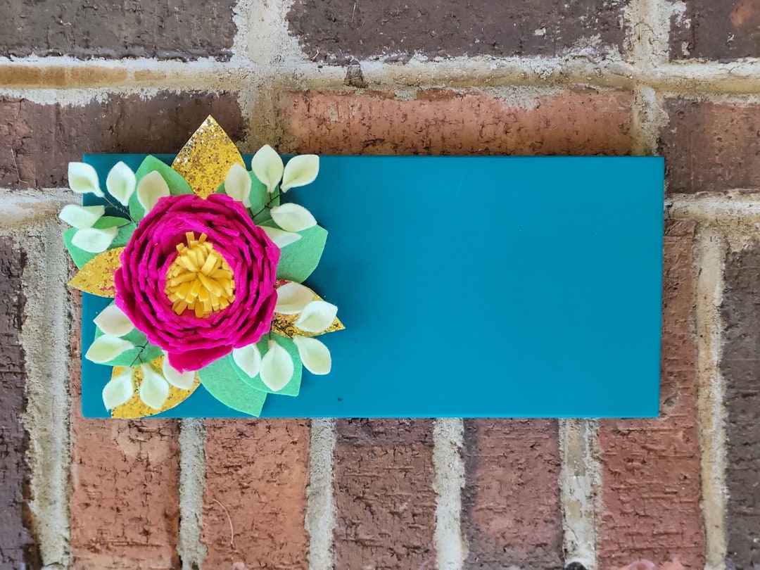 Pink Flower Sign Custom for Girls Room Door Sign Customizable Wall Art ...