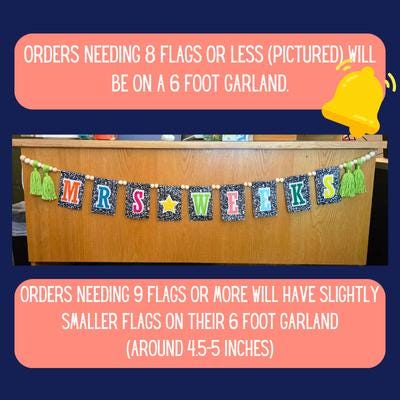 Classroom Garland Decor Custom Teacher Name Banner Composition Notebook ...