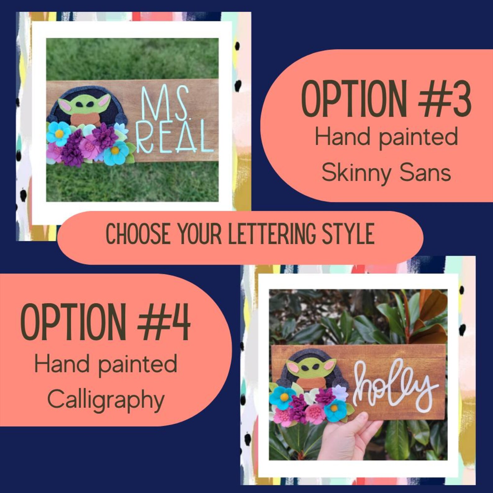 Floral Teacher Classroom Decor Personalized Felt Flower Name Sign Hand ...