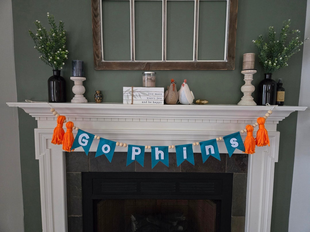 Dolphins Football Garland Miami Dolphins Bunting Felt Flag Phins up ...