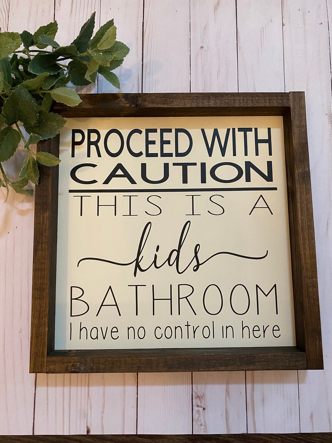 Wood Kids Bathroom Signrustic Farmhouse White Wall Hanging Bathroom ...
