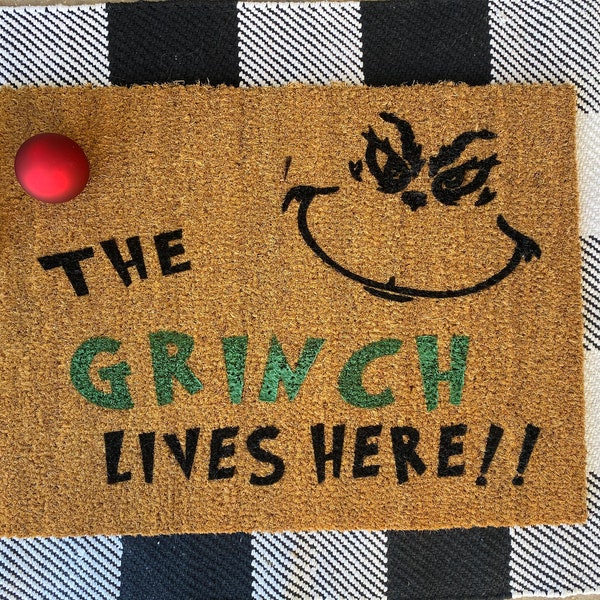 Grinch Front Door Rug - Etsy