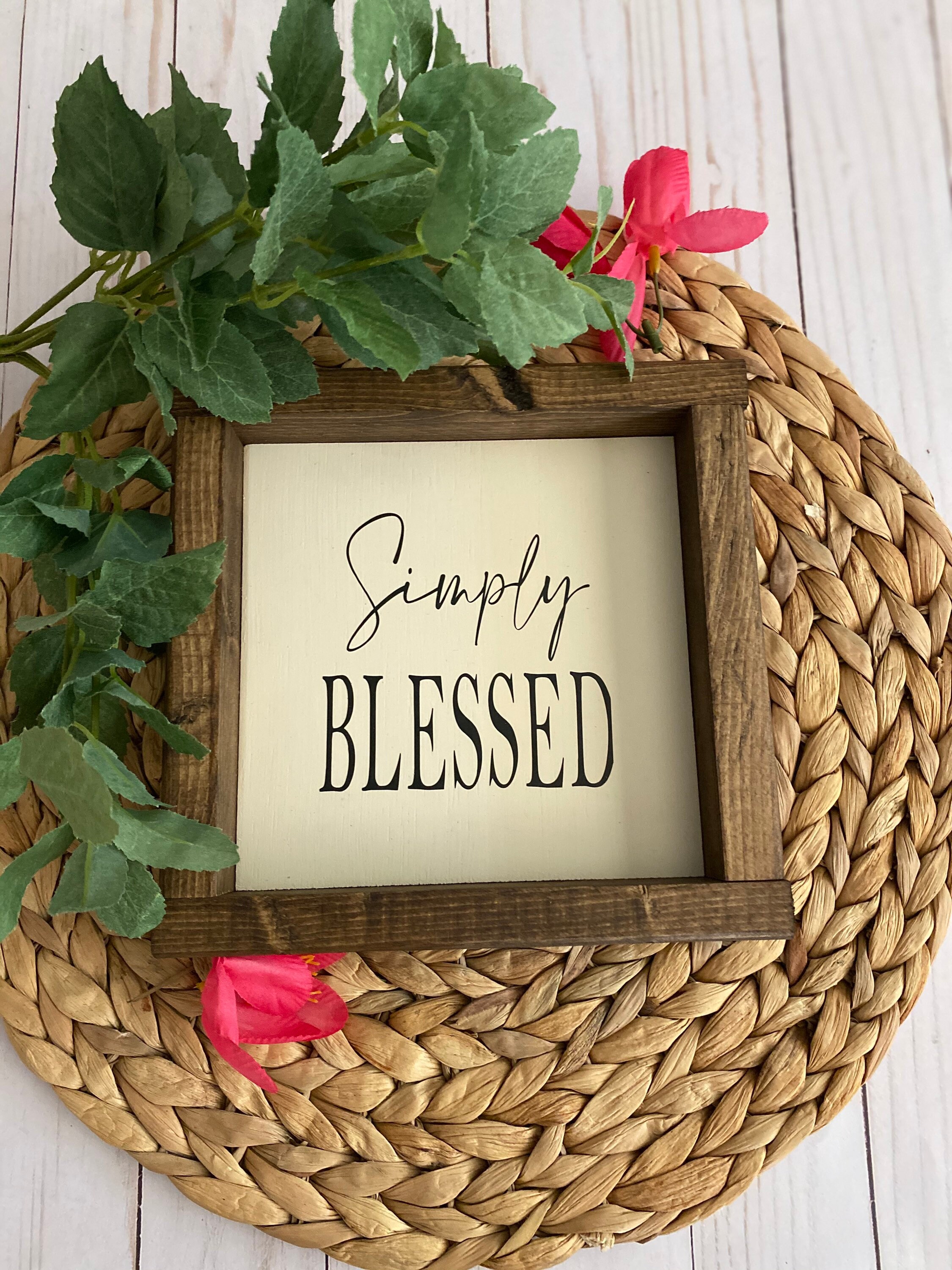 Rustic Farmhouse Wood Square Signhome Decorfarmhouse - Etsy