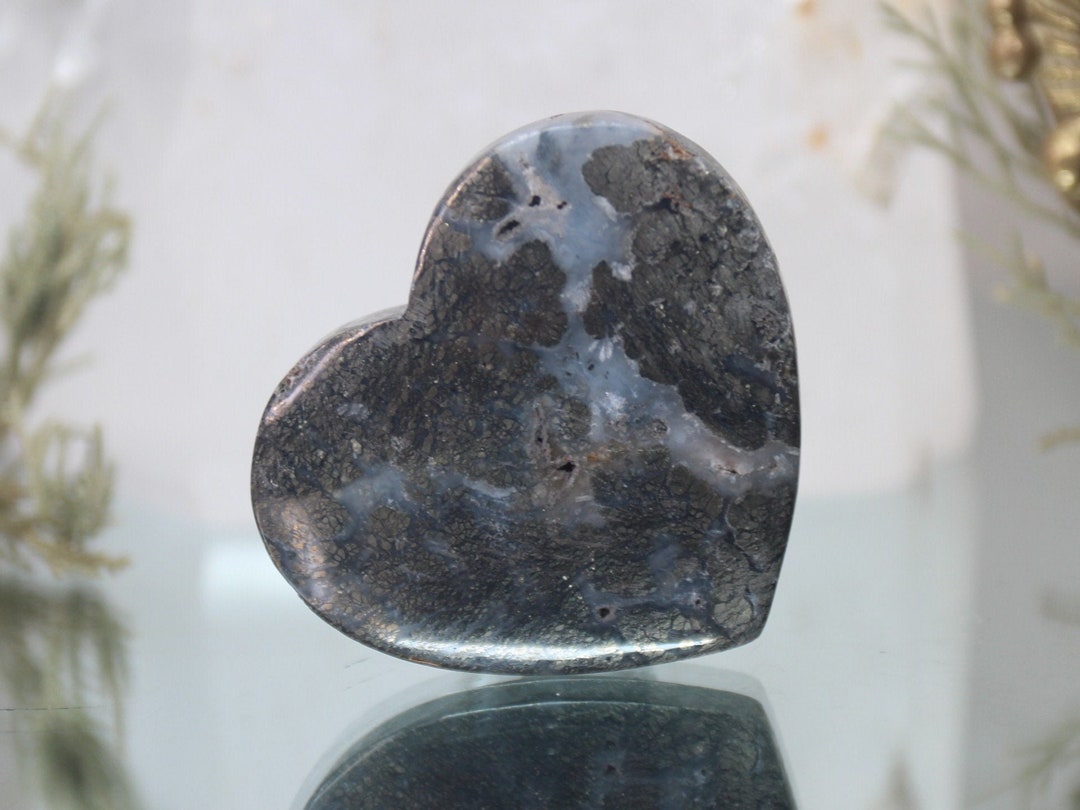 Jasper and Marcasite Heart, Stone of Soul Attraction, AA+ Quality, 2.5 ...