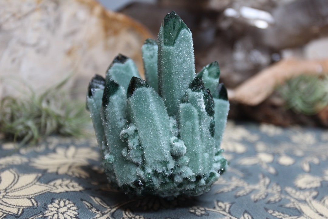 AA+ Green Chromium Quartz Crystal Cluster With Rainbows, 12.3 Oz From ...