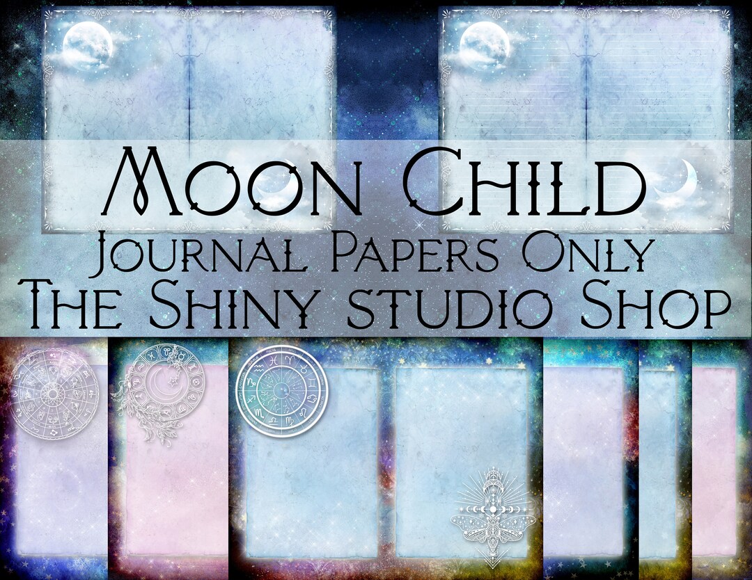 Moon Child Journal Papers, Moon Journal, Astrology Journal, Boho Zodiac ...