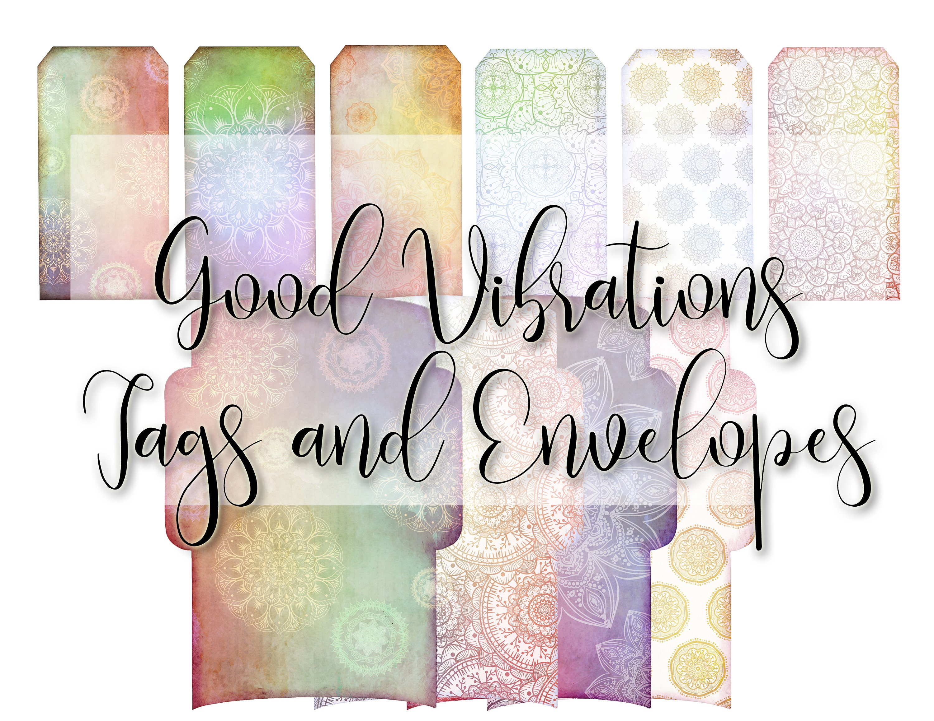 Good Vibrations Digital Collection Kit, Mandala Journal Kit, Boho ...