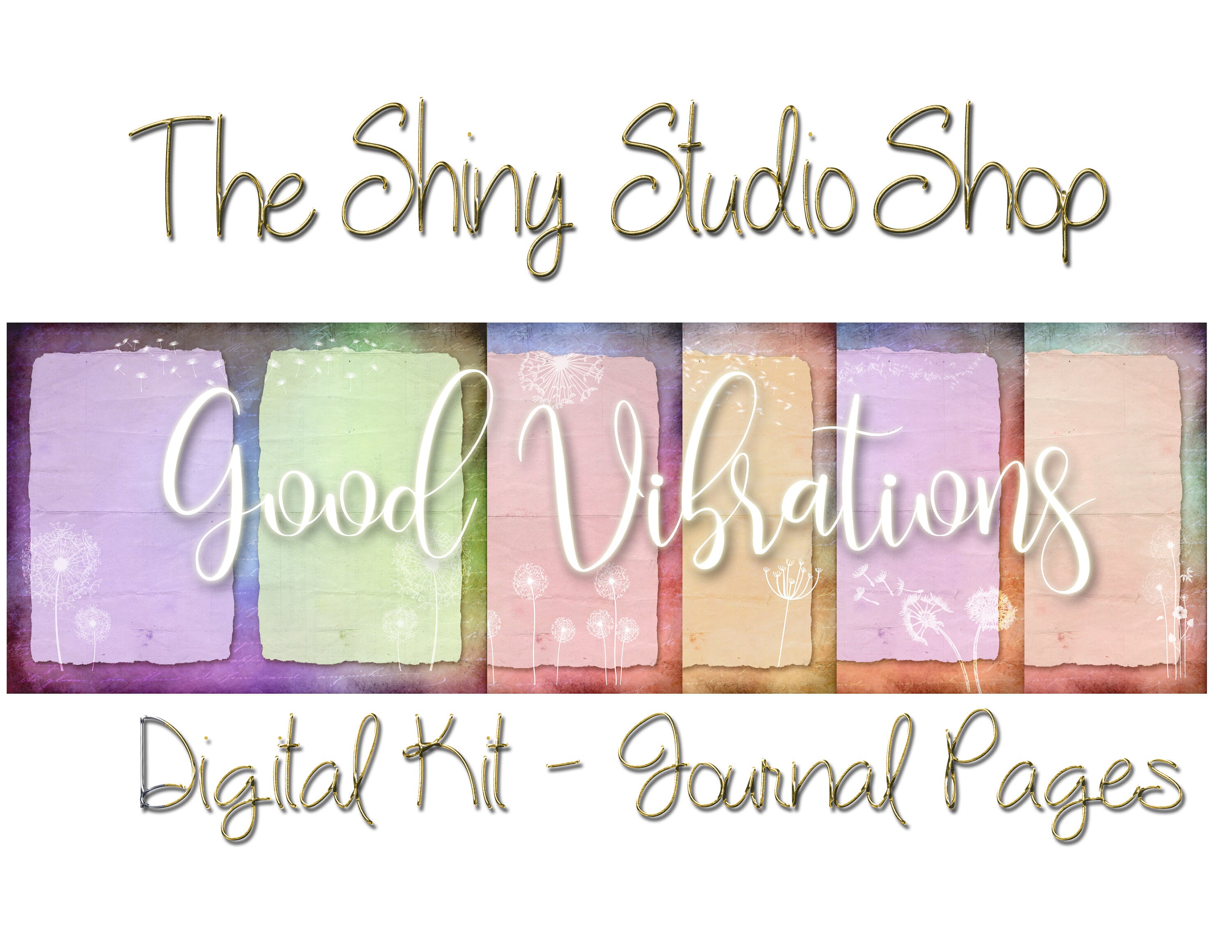 Good Vibrations Digital Collection Kit, Mandala Journal Kit, Boho ...