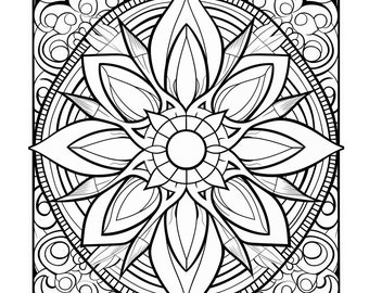 Intricate Mandala Adult Coloring Printable - Stress Relief & Relaxation ...