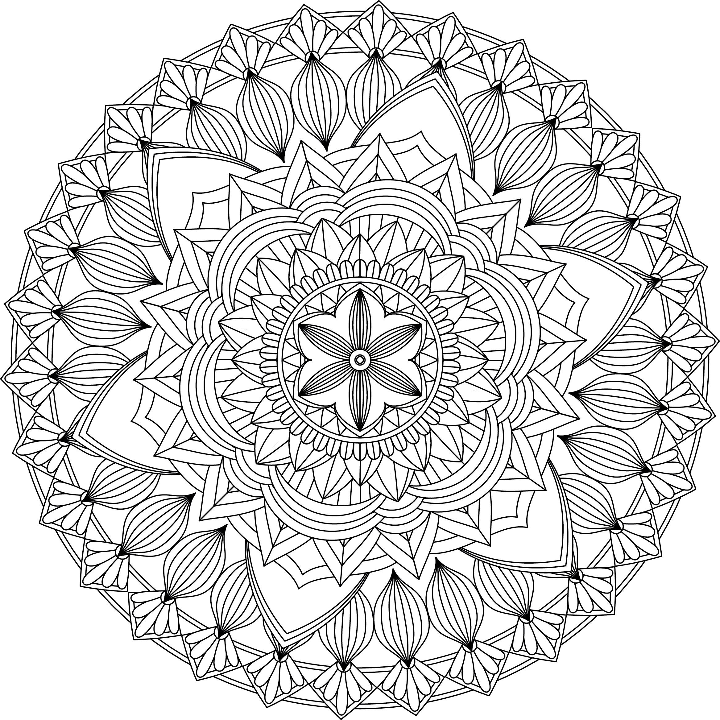 Mandala Coloring Pages, Adult Coloring Sheet, Printable Coloring Page ...