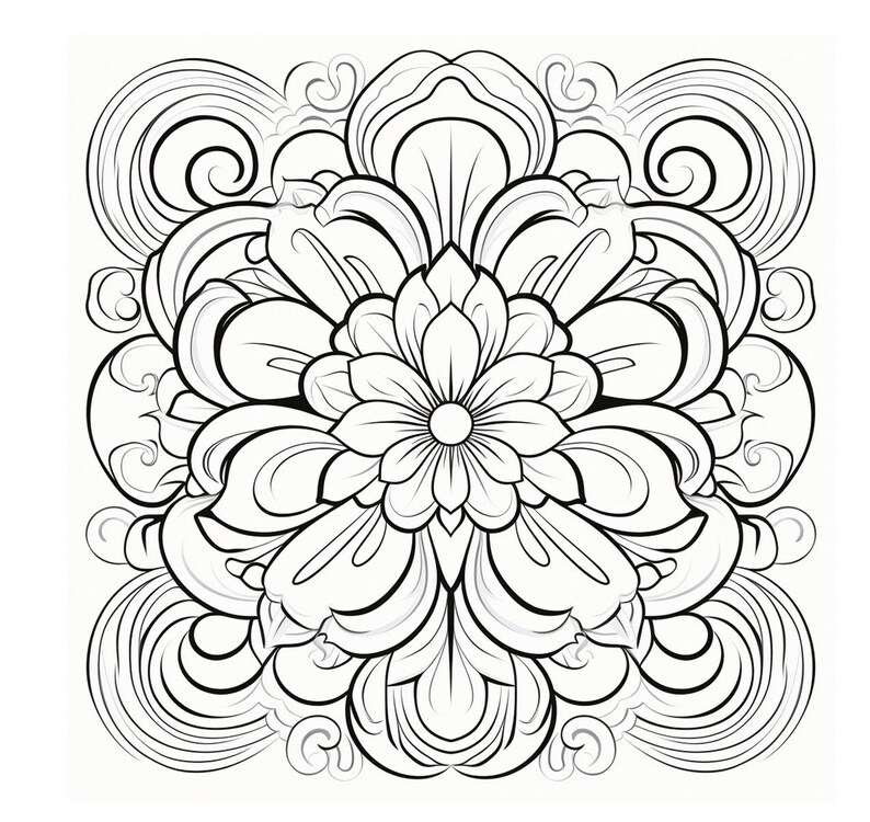 Intricate Mandala Adult Coloring Printable - Stress Relief & Relaxation ...