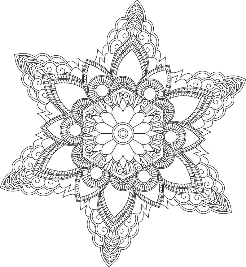Mandala Coloring Pages Adult Coloring Sheet Printable Coloring Page