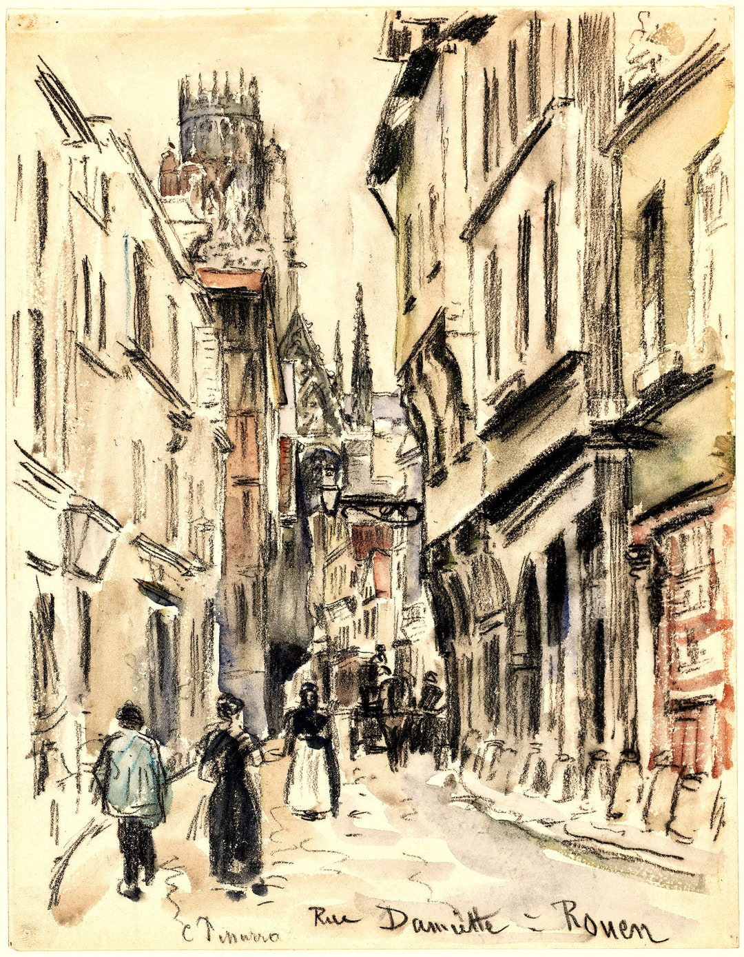Vintage Street Scene Prints Vintage Drawing Print Vintage French ...