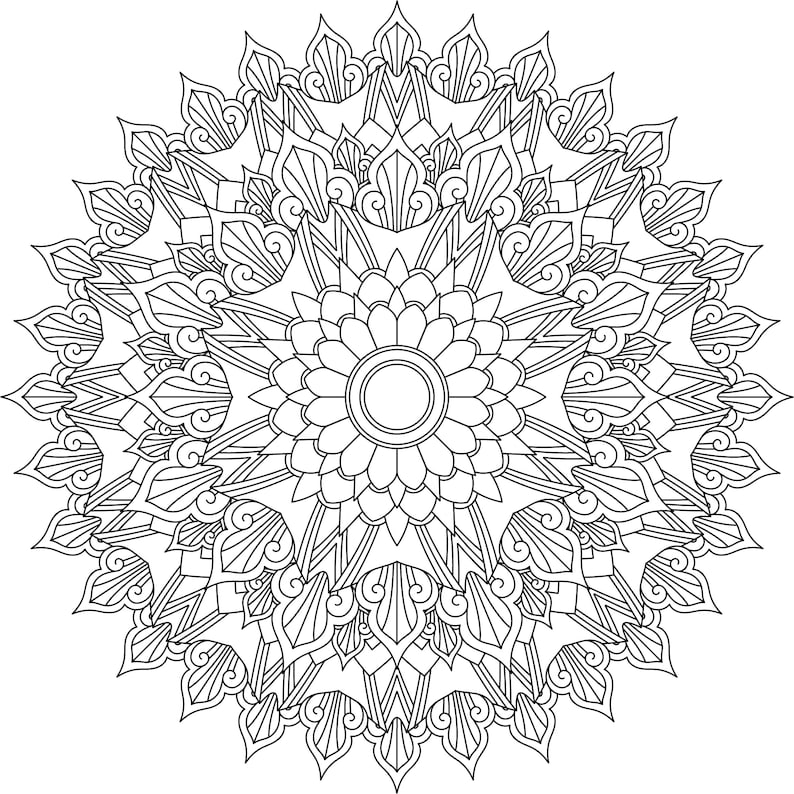 Mandala Coloring Pages, Adult Coloring Sheet, Printable Coloring Page ... Mandala Coloring Pages, Adult Coloring Sheet, Printable Coloring Page ...