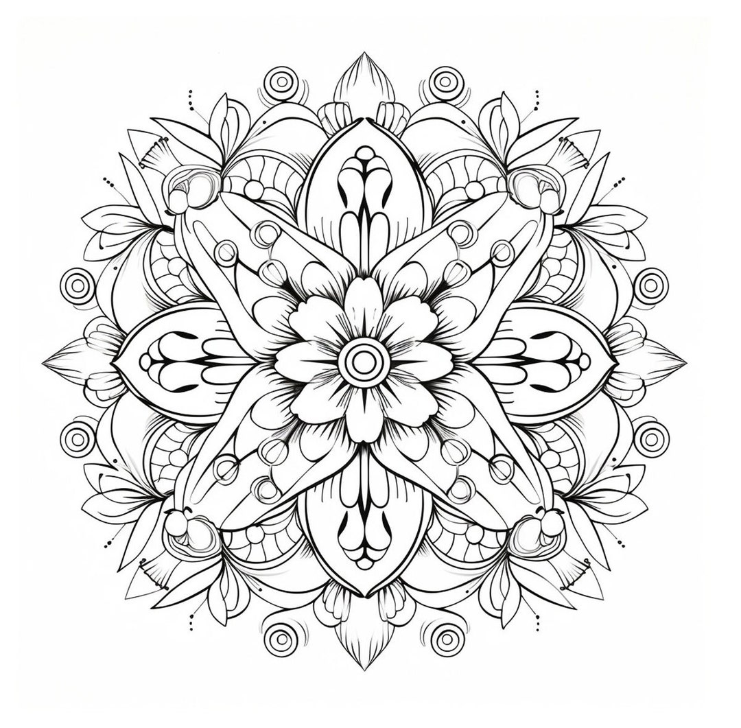 Intricate Mandala Adult Coloring Printable Stress Relief & Relaxation ...