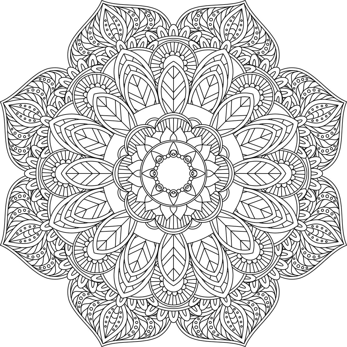 Mandala Coloring Pages, Adult Coloring Sheet, Printable Coloring Page ...