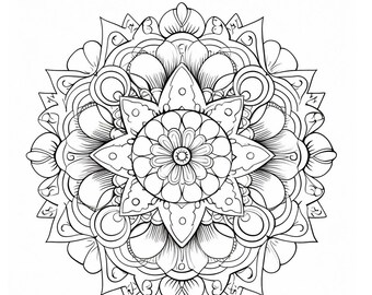 Intricate Mandala Adult Coloring Printable Stress Relief & Relaxation ...
