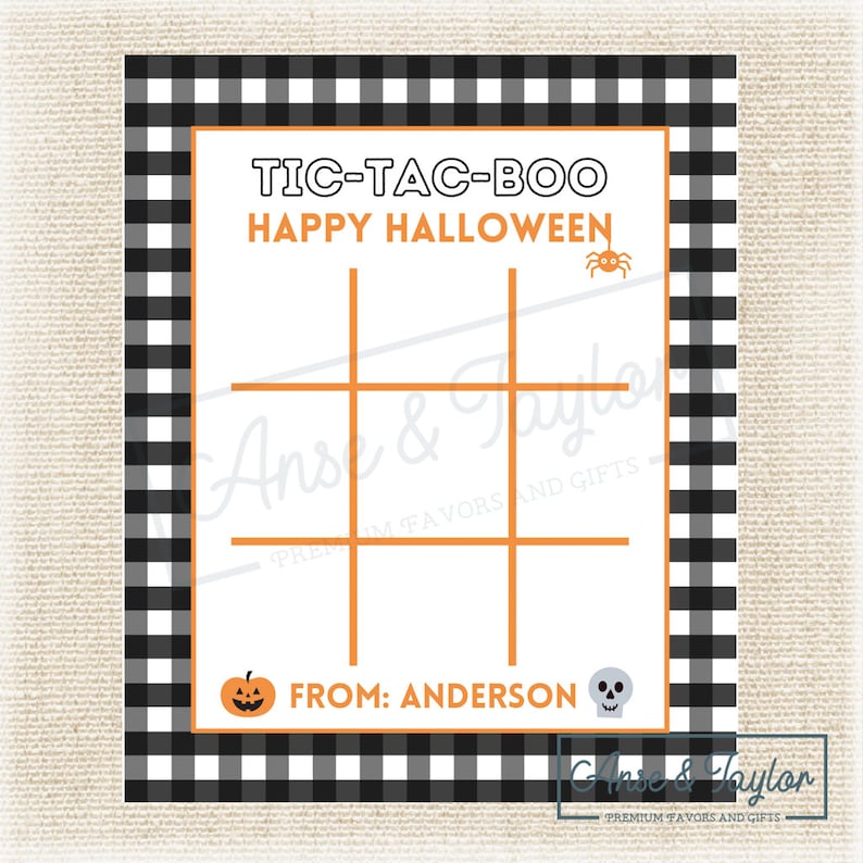 Printable Halloween Tic Tac Toe Boards Tic Tac BOO | Etsy