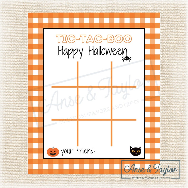 Printable Halloween Tic Tac Toe Boards Tic Tac BOO | Etsy