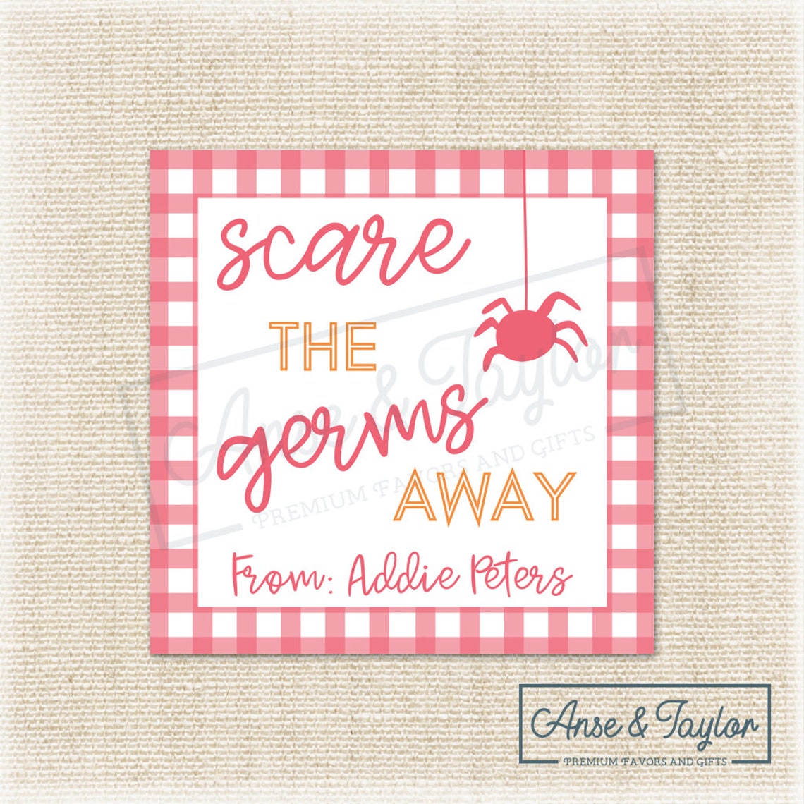 Printable Halloween Tag Scare the Germs Away Teacher Gift | Etsy