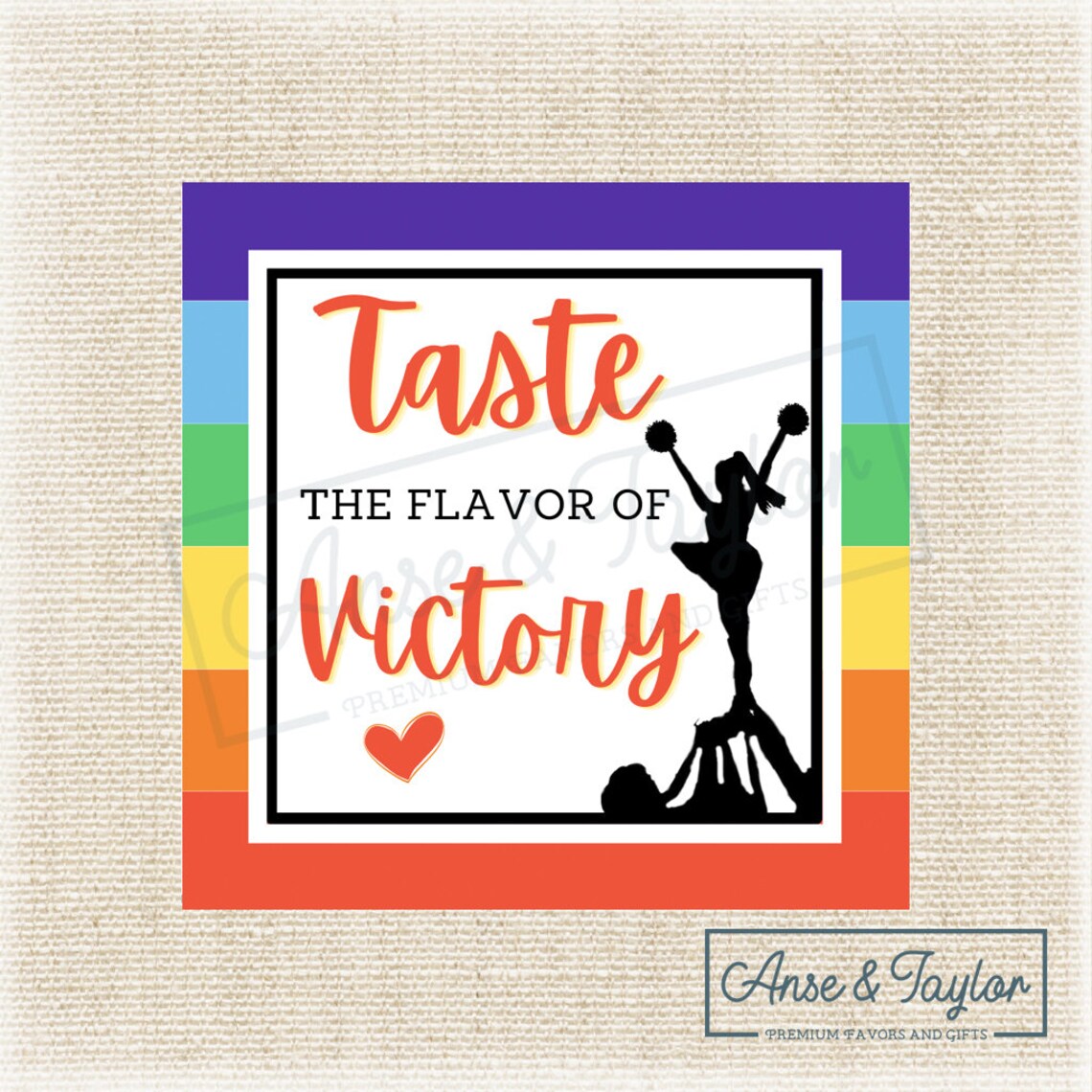 Printable Taste the Flavor of Victory cheerleading Candy | Etsy