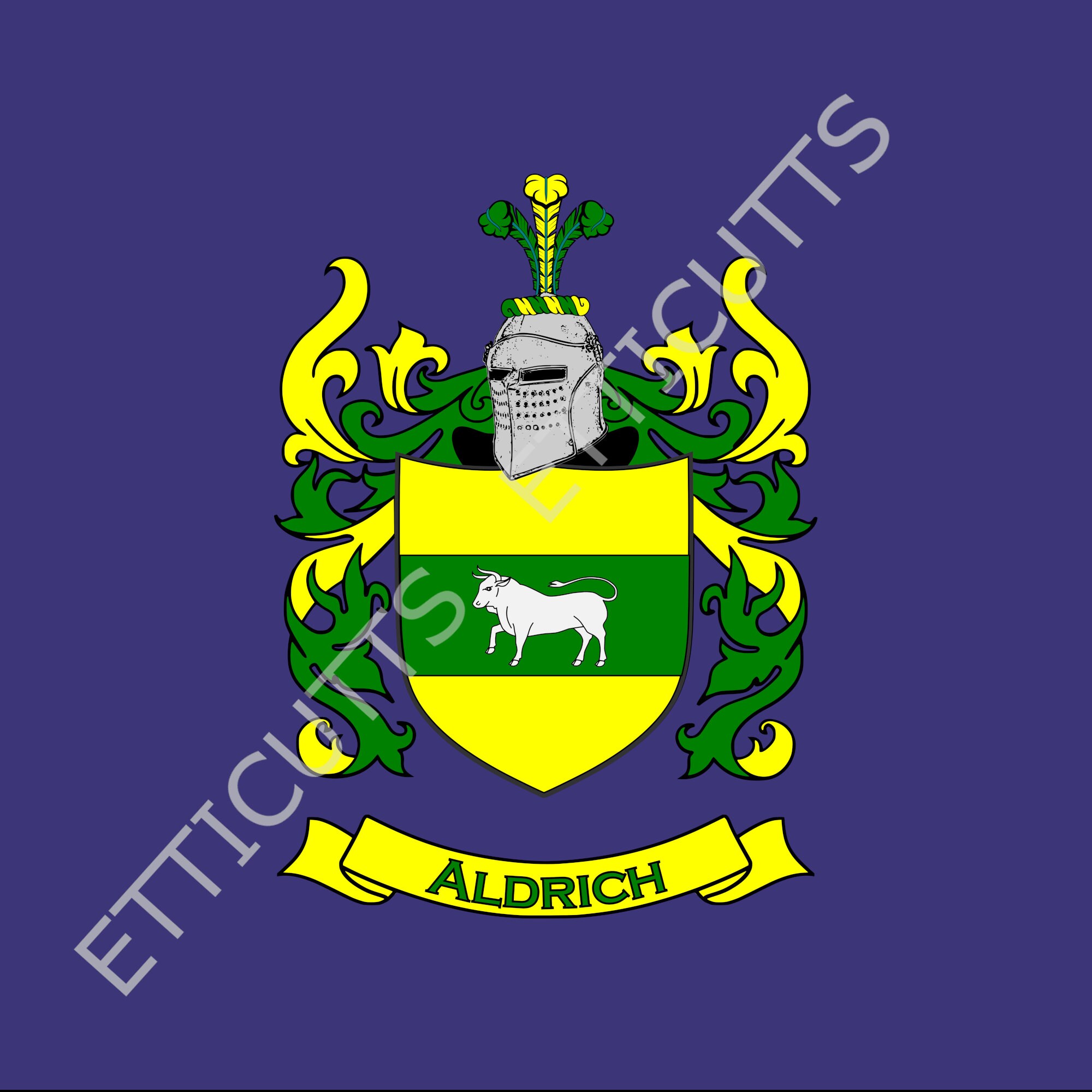 Aldrich Coat Of Arms Print Cut Sublimate Engrave Digital | Etsy