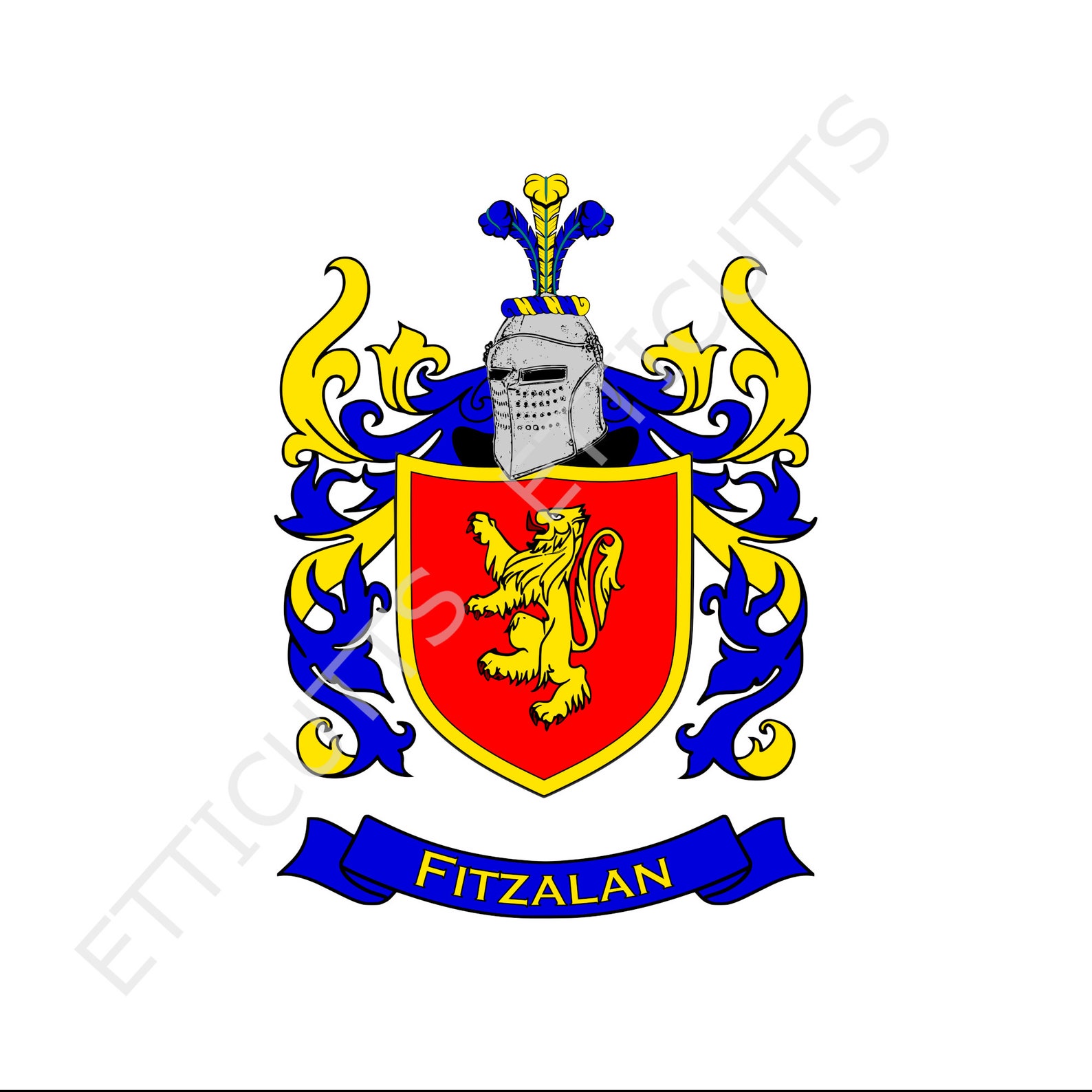 Fitzalan Coat of Arms Print Cut Sublimate Engrave Digital Download - Etsy
