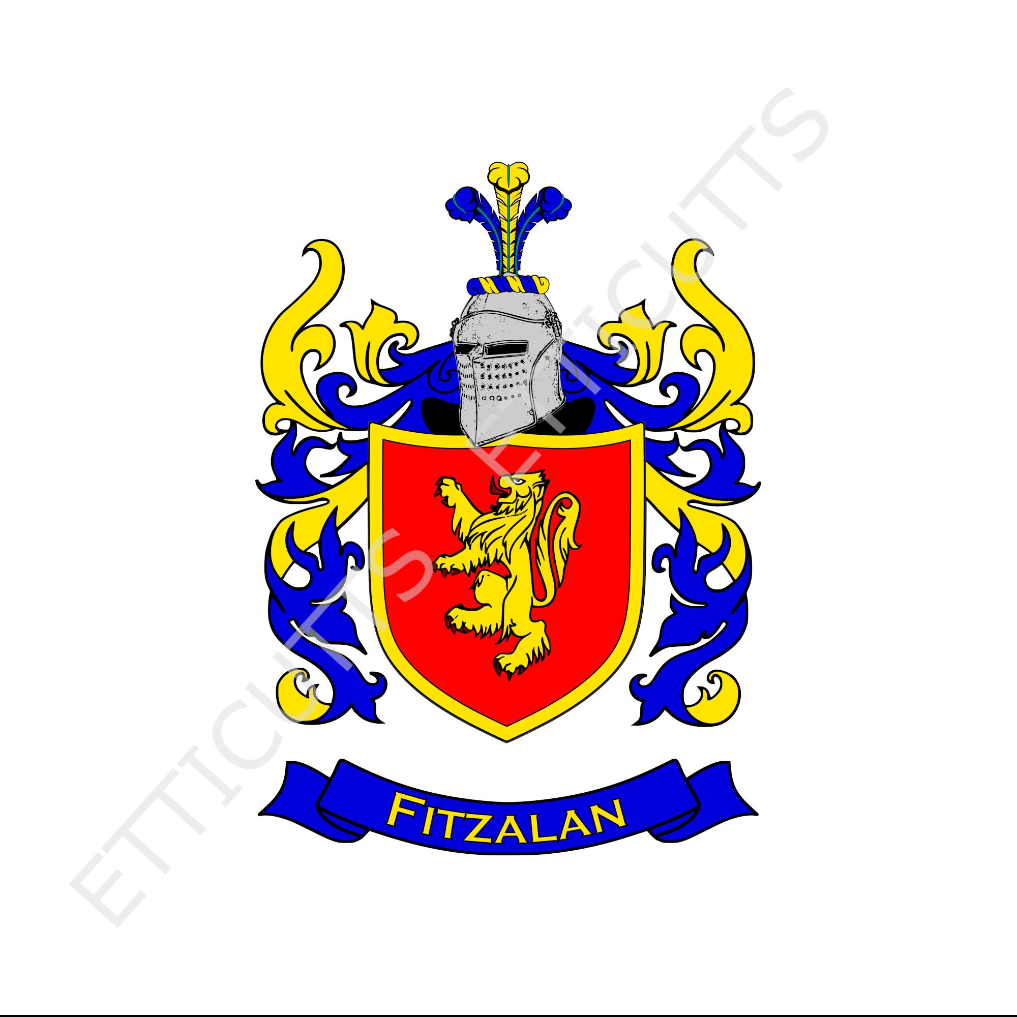 Fitzalan Coat of Arms Print Cut Sublimate Engrave Digital Download - Etsy