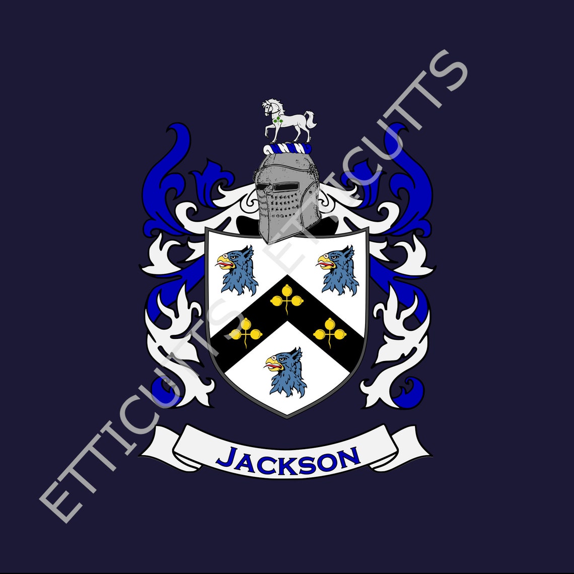 Jackson Coat of Arms Print Cut Sublimate Engrave Digital Download ...