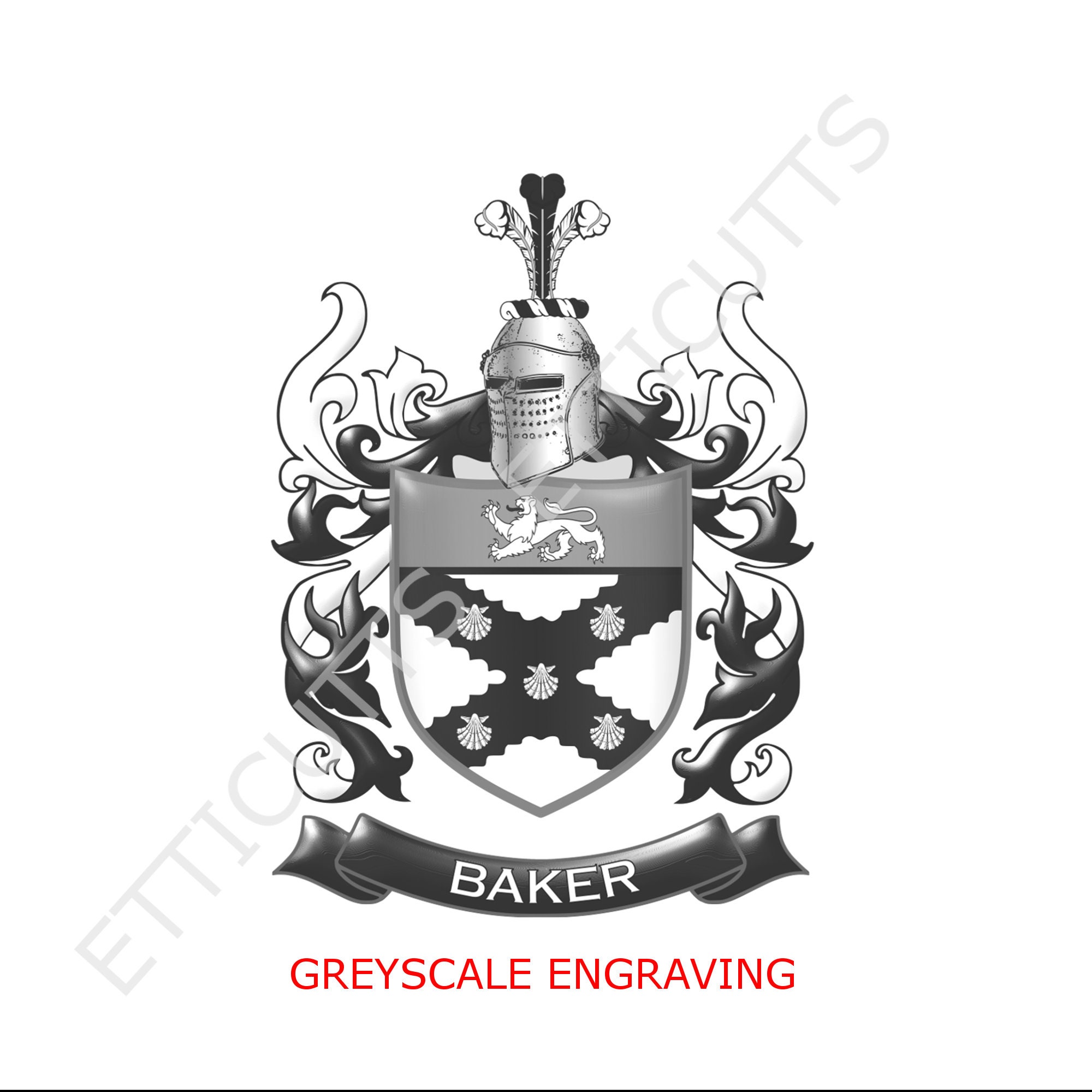 Baker Coat of Arms Print Cut Sublimate Engrave Digital Download - Etsy