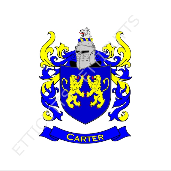 Carter Coat of Arms Print Cut Sublimate Engrave Digital | Etsy