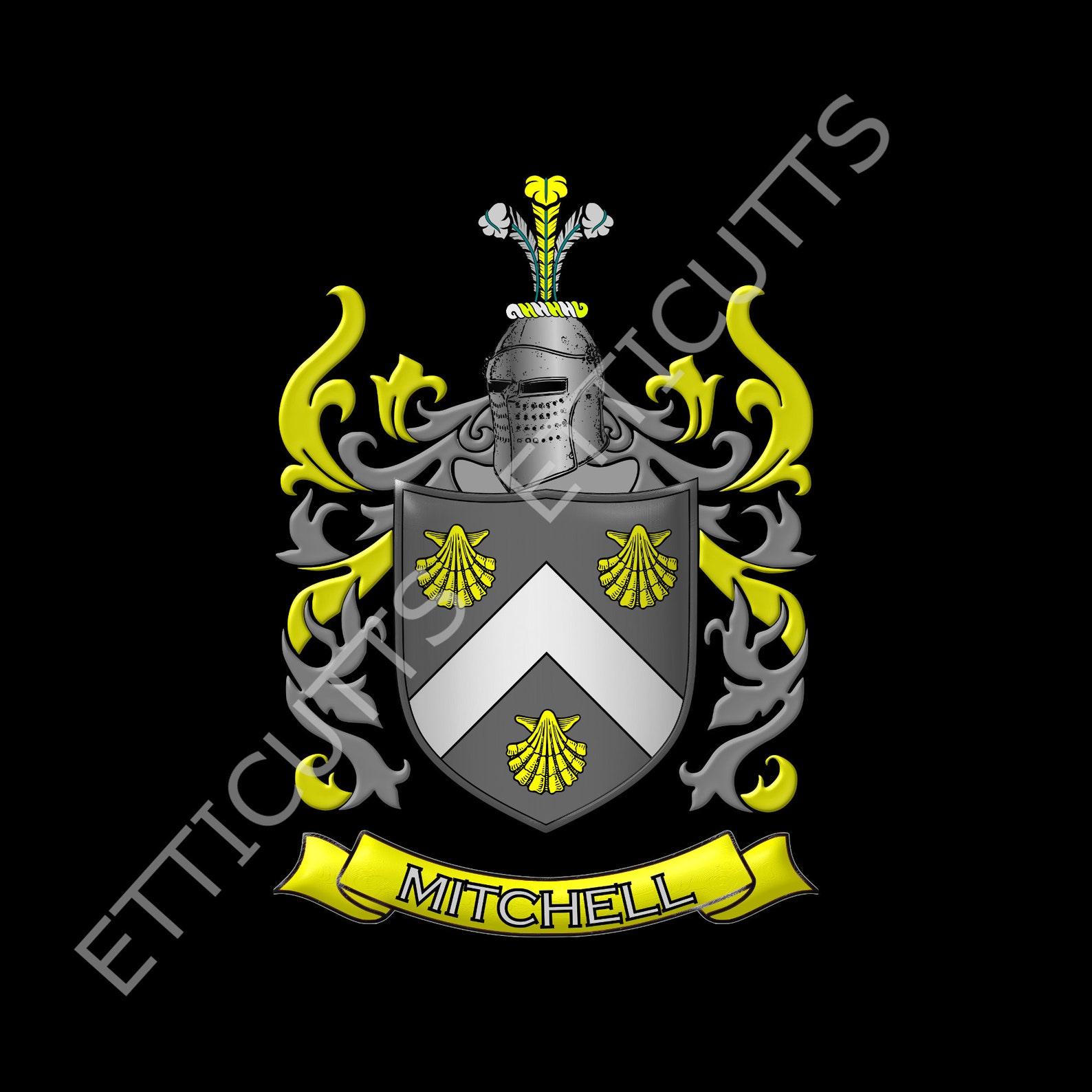 Mitchell Coat of Arms Print Cut Sublimate Engrave Digital Download - Etsy