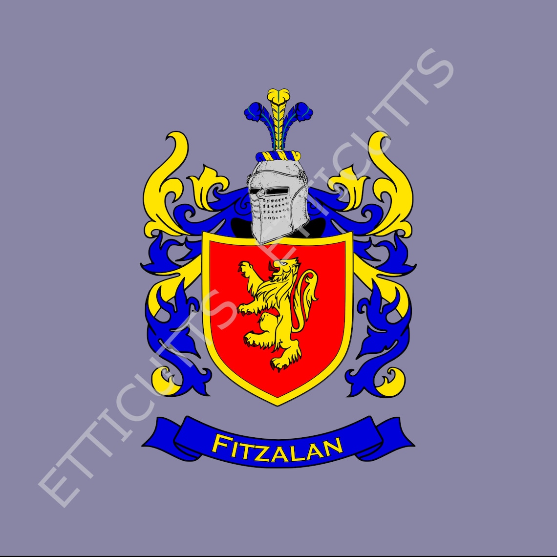 Fitzalan Coat of Arms Print Cut Sublimate Engrave Digital Download - Etsy