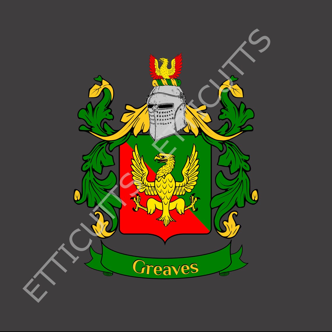 Greaves Coat of Arms Print Cut Sublimate Engrave Digital Download - Etsy