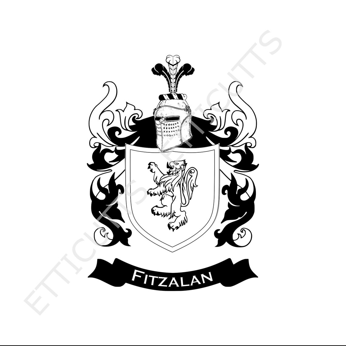 Fitzalan Coat of Arms Print Cut Sublimate Engrave Digital Download - Etsy