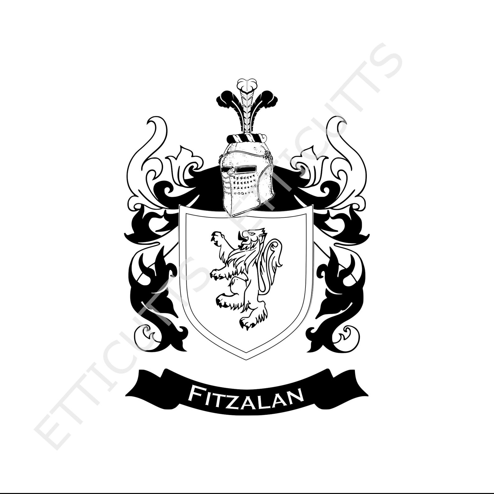 Fitzalan Coat of Arms Print Cut Sublimate Engrave Digital Download - Etsy