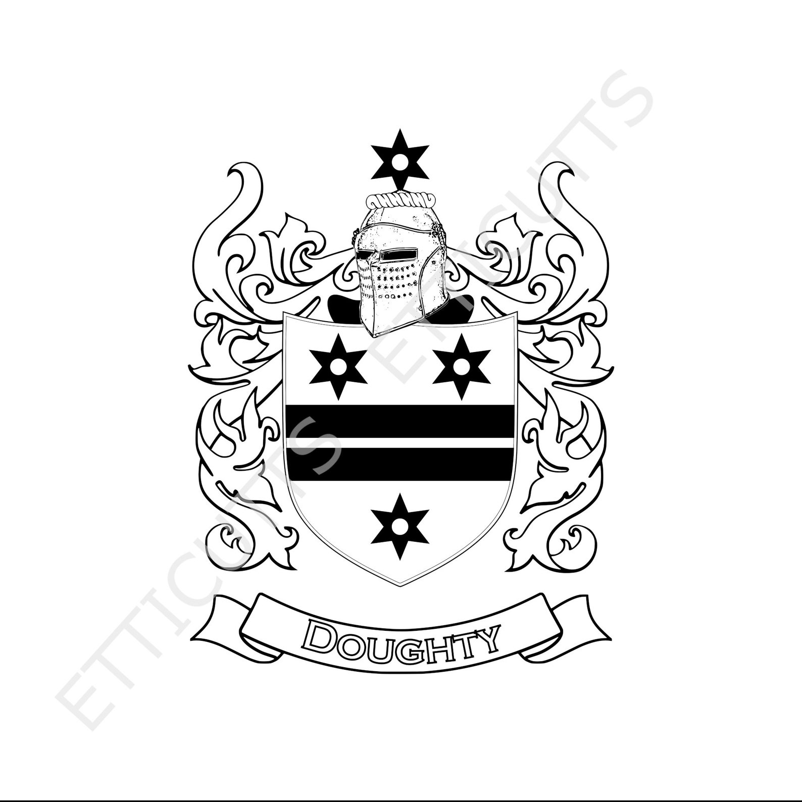 Doughty Coat of Arms Print Cut Sublimate Engrave Digital Download - Etsy