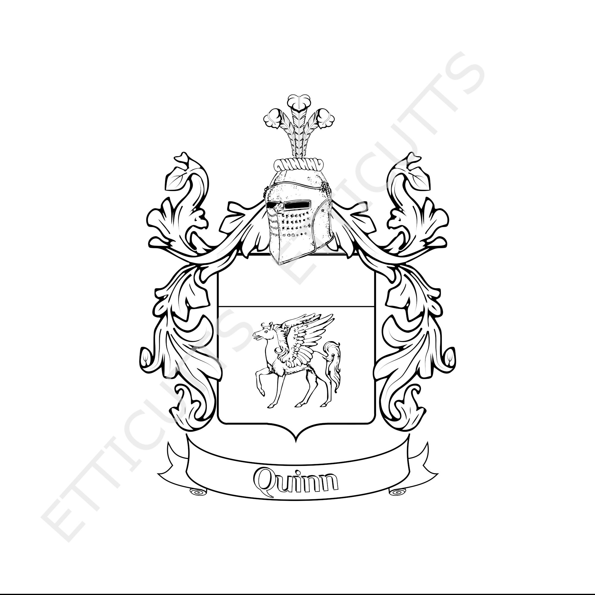 Quinn Coat of Arms Print Cut Sublimate Engrave Digital Download - Etsy