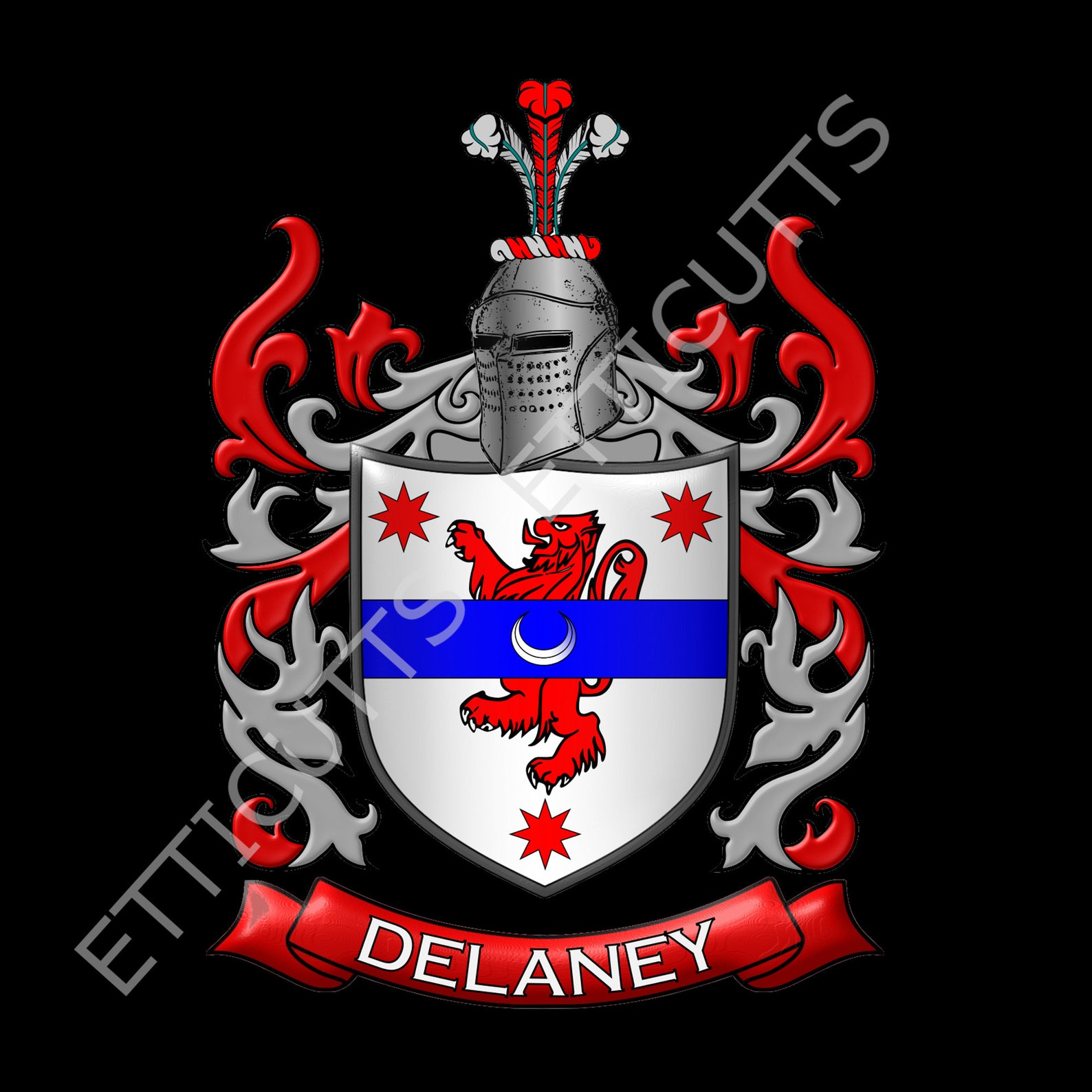 Delaney Coat of Arms Printable Cut Sublimate Engrave Digital Download ...