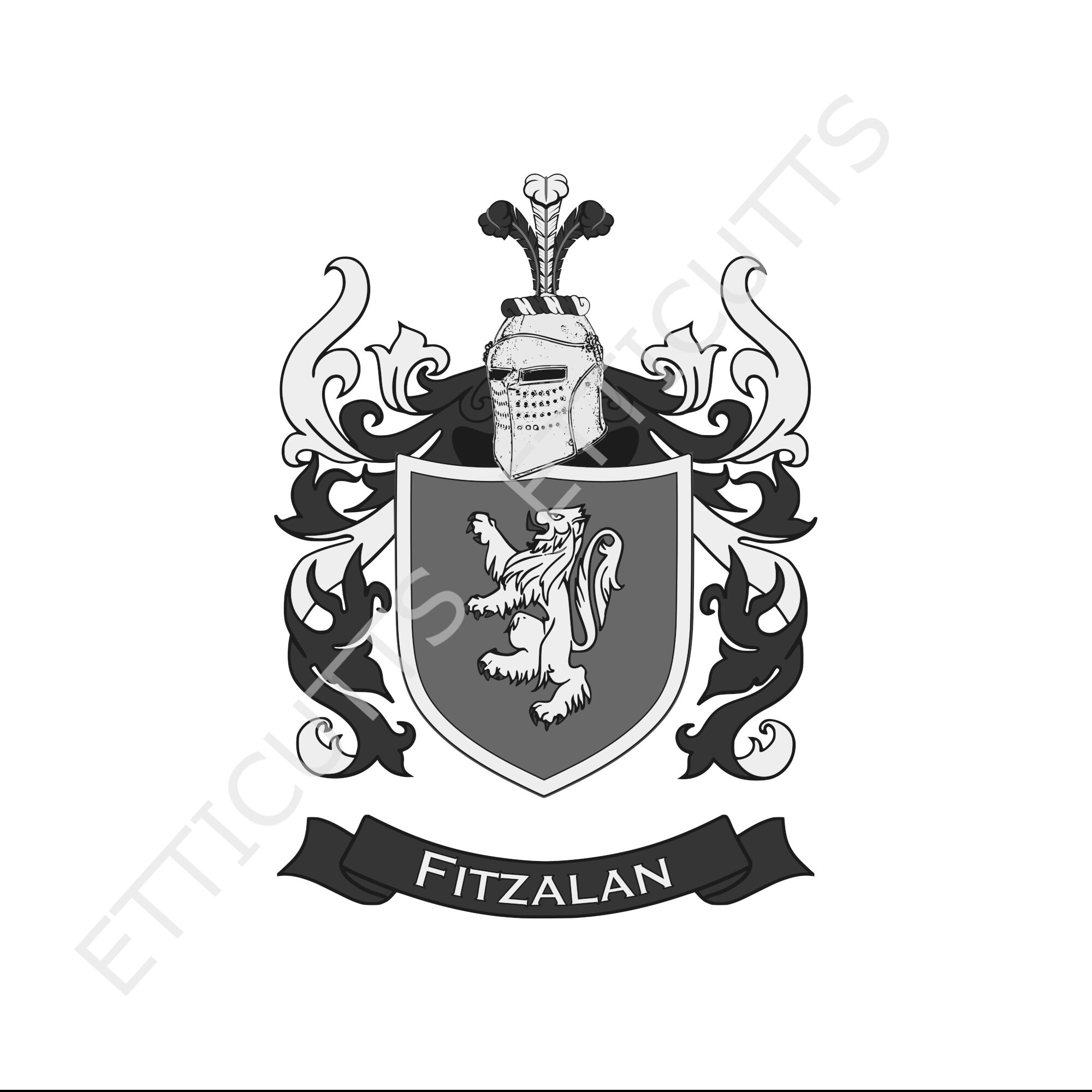 Fitzalan Coat of Arms Print Cut Sublimate Engrave Digital Download - Etsy