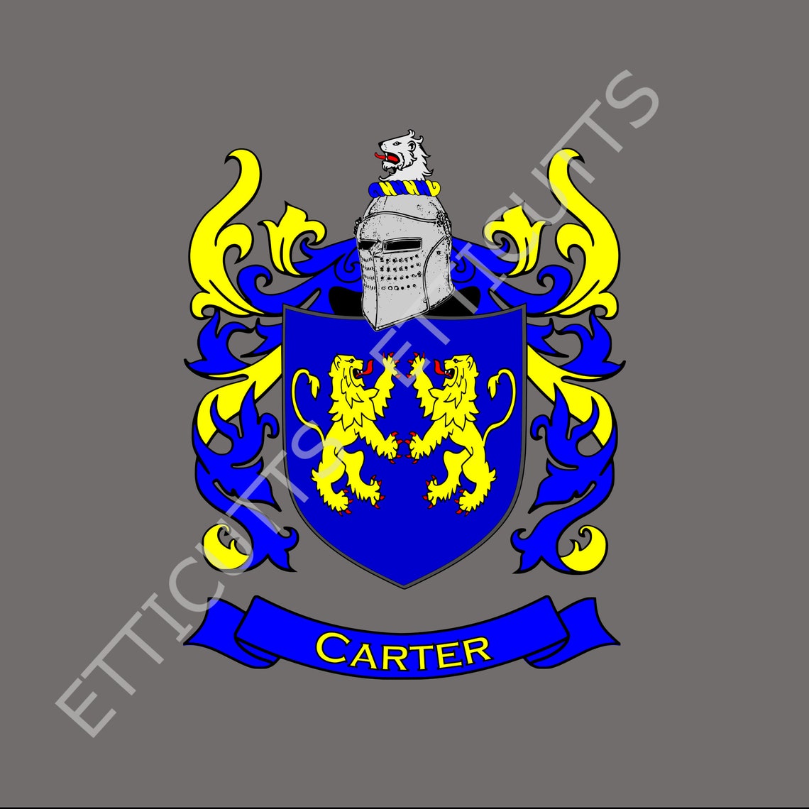 Carter Coat of Arms Print Cut Sublimate Engrave Digital Download - Etsy