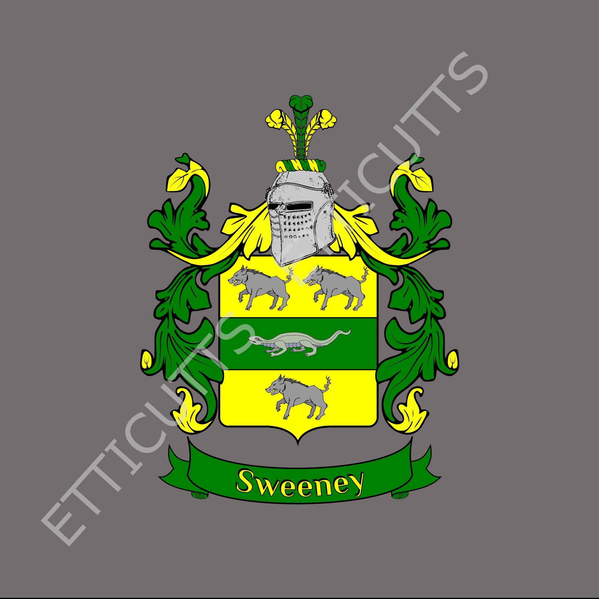 Sweeney Coat of Arms Print Cut Sublimate Engrave Digital Download - Etsy