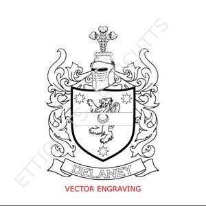 Delaney Coat of Arms Printable Cut Sublimate Engrave Digital Download ...