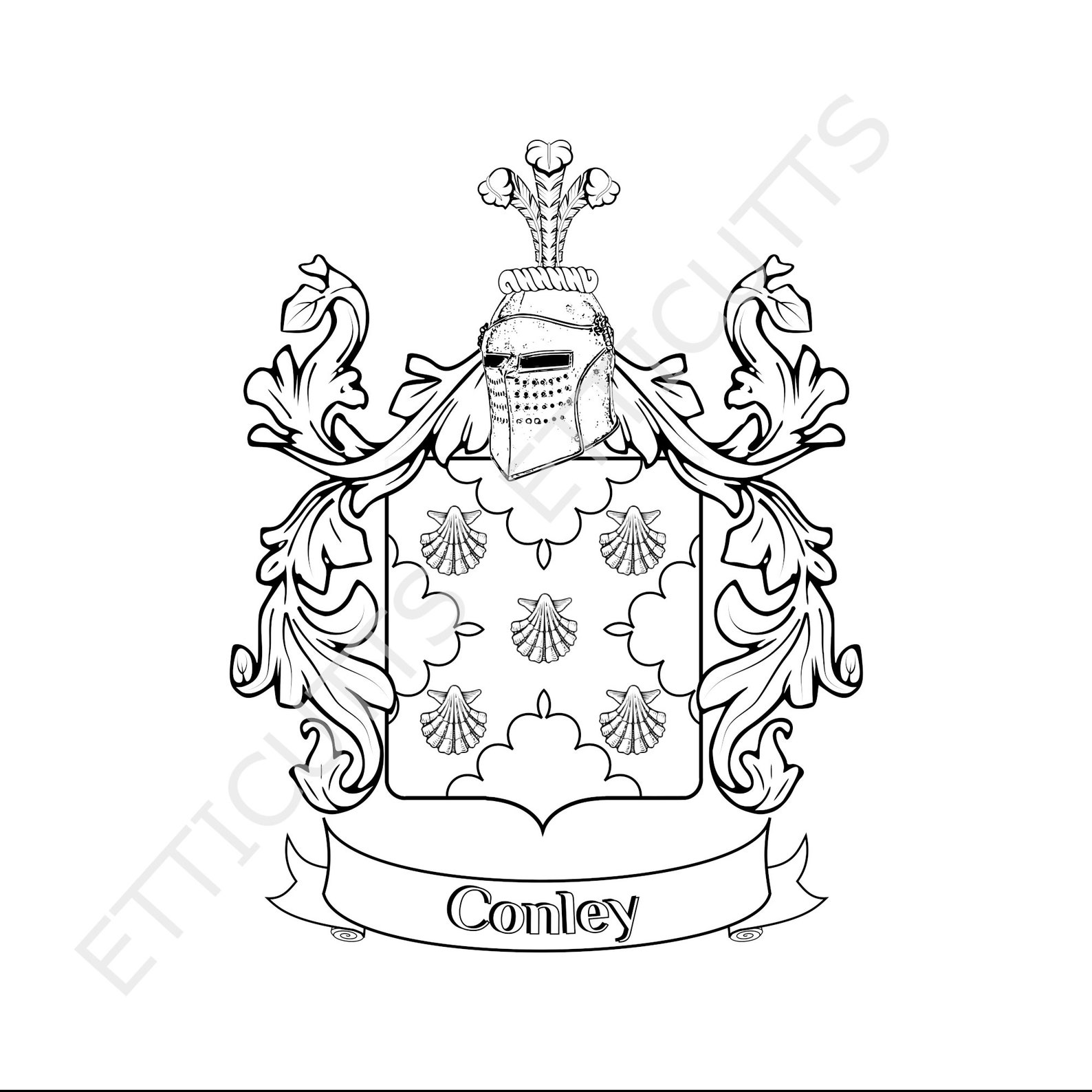Conley Coat of Arms Family Crest PDF Download, Printable Coat of Arms ...