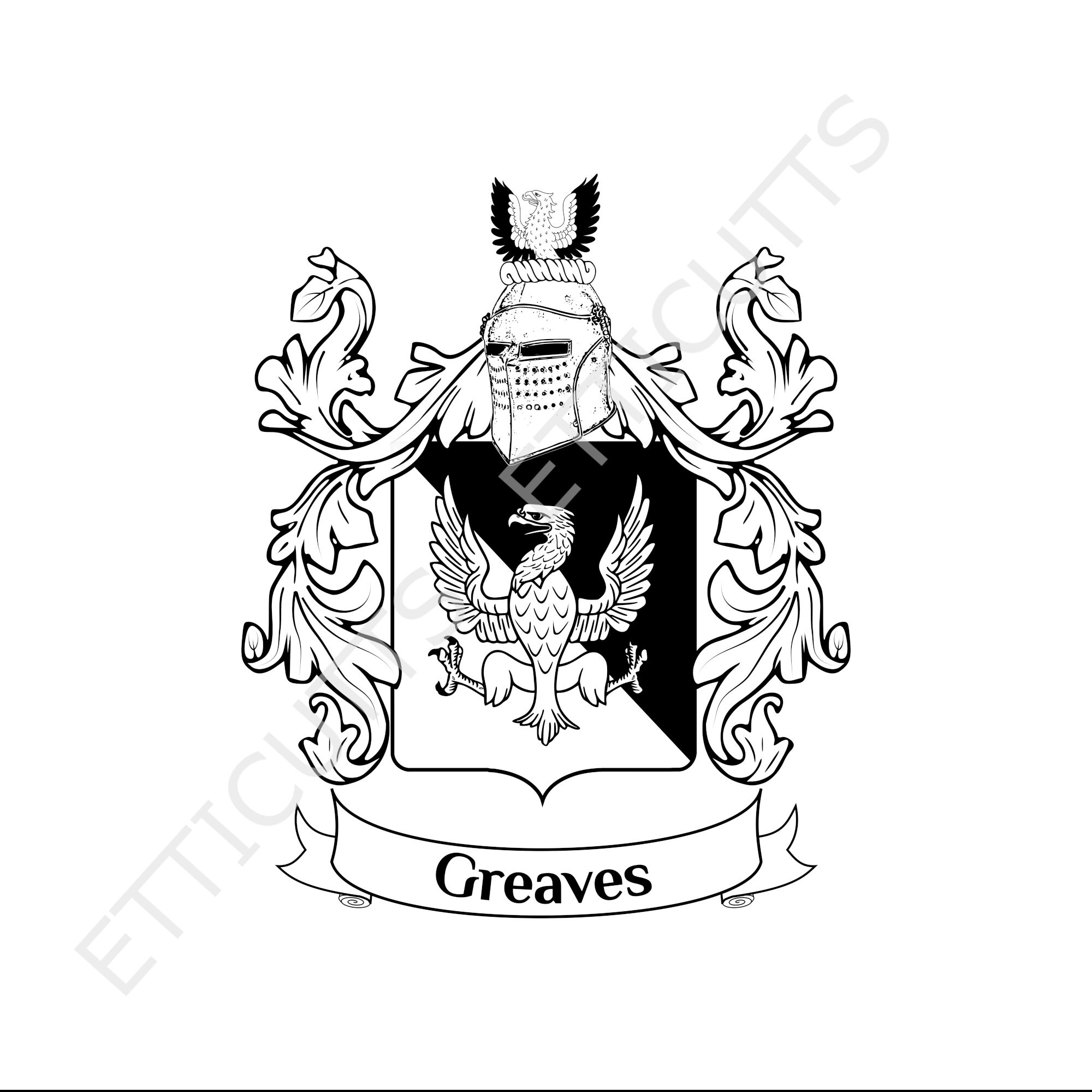 Greaves Coat of Arms Print Cut Sublimate Engrave Digital Download - Etsy