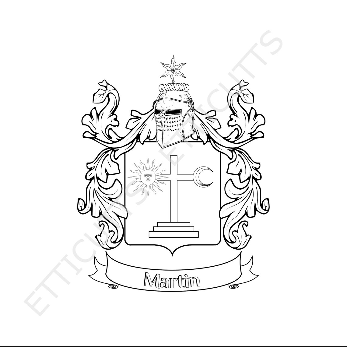 Martin Coat of Arms Family Crest PDF Download Printable Coat - Etsy